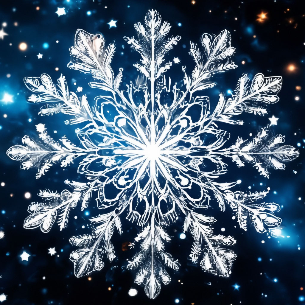 "White snowflake in space, stars, galaxy, Milky Way, fantastic ...