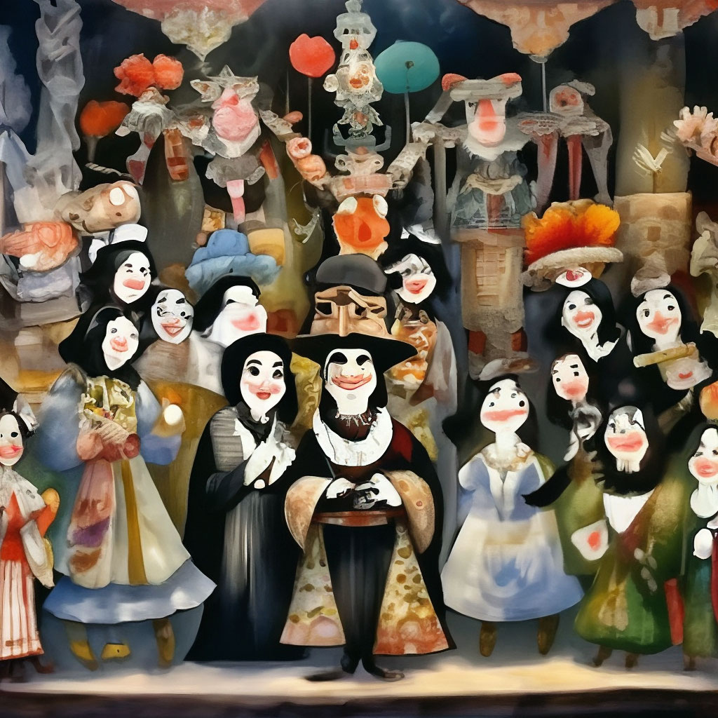 "Puppets of the puppet theater.The performance the marriage of Figaro ...