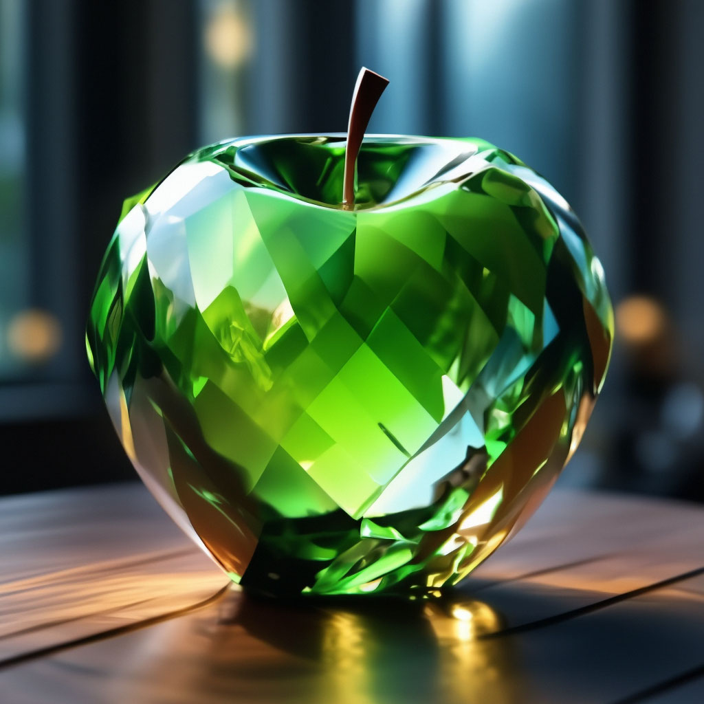 "Green apple fantastic paradise crystal self-leveling large apple glows ...