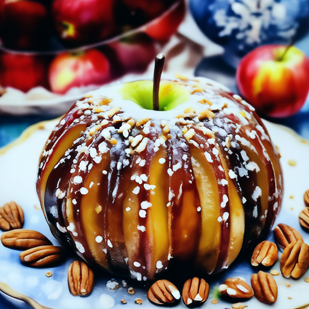 "Dessert apple sumbuk, beautifully decorated, sprinkled with nuts ...