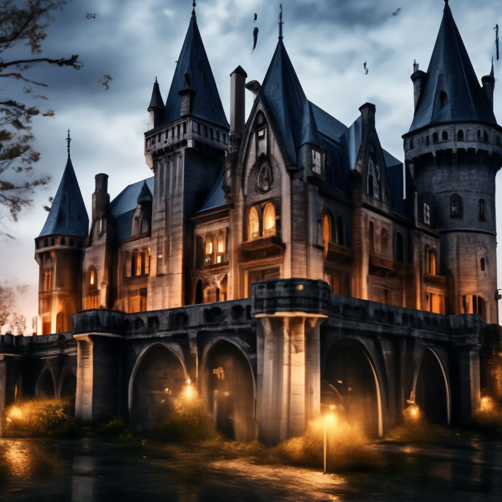 "Ancient beautiful Gothic castle in dream style, aesthetically pleasing ...