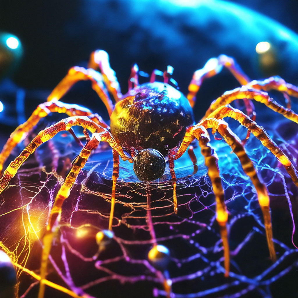 "The horrors of our world Spiders in Space spider web weaves planets in ...
