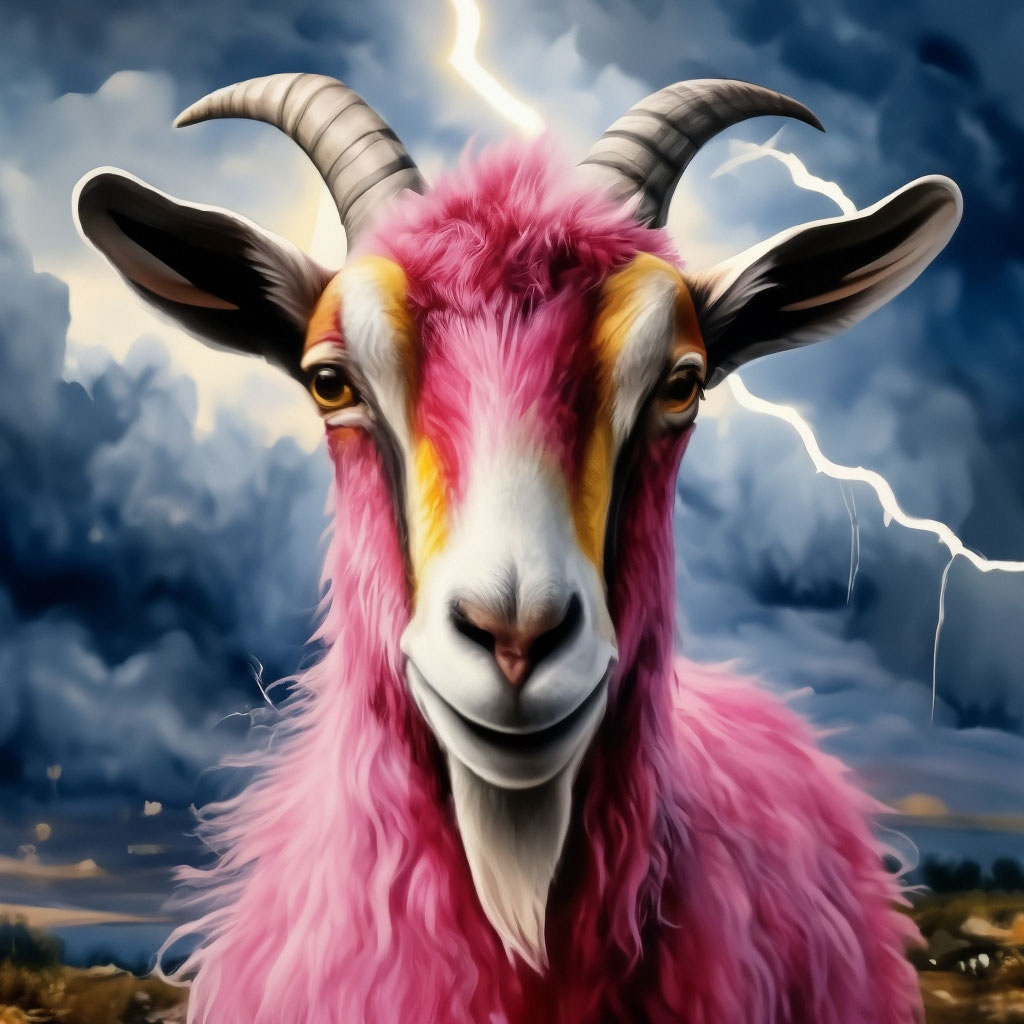 "I wanted to make a thunderstorm, but I got a goat, a pink goat with a ...