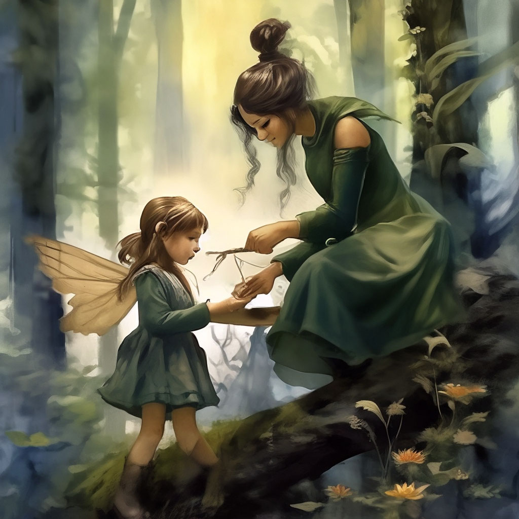 "Fairy school, fairy girl goes to school with fairy grandmother forest ...