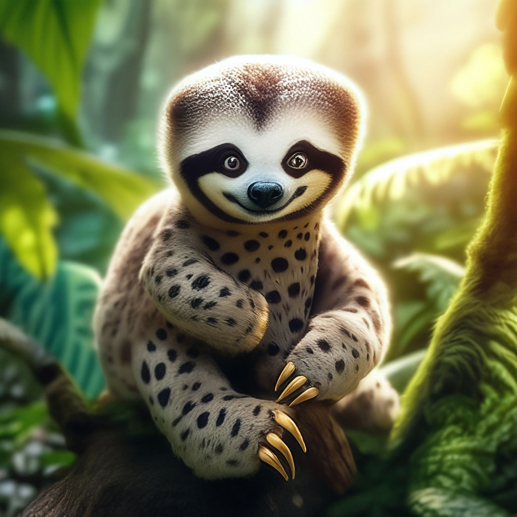 "New creature Lenipard Sloth+Leopard crossing, sloth and leopard hybrid ...