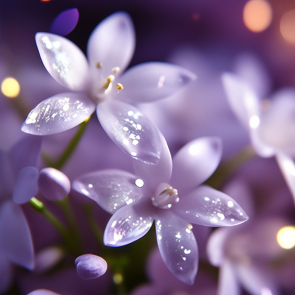 "The flowers are beautiful and magical. white and lilac. glitter, 30mm ...