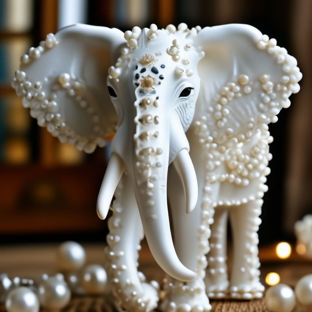 "White elephant made of pearls is megarealistic, the embodiment of an ...