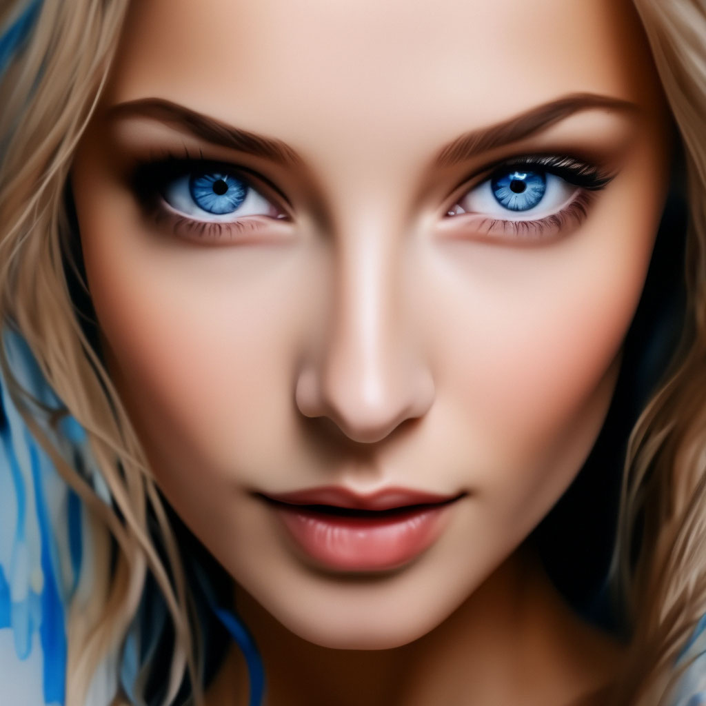 "Sweet girl delicate face blue eyes beautiful thin eyebrows with pencil ...