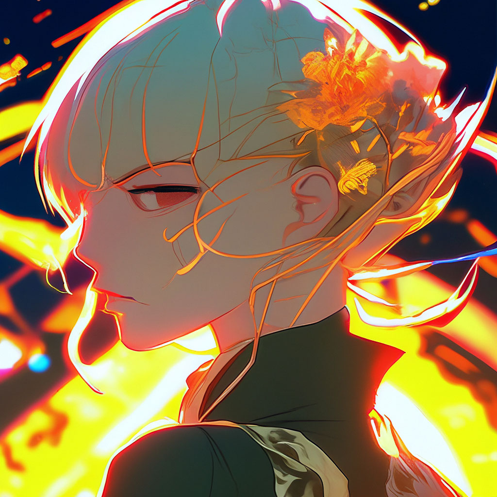 "Neon lighting, anime style" — image created in Shedevrum
