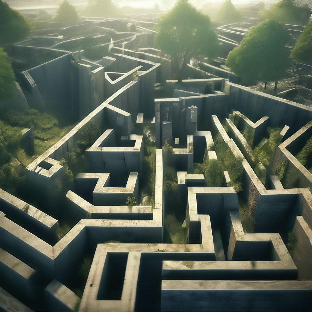 "Maze of fear high detail realistic beautiful" — image created in Shedevrum