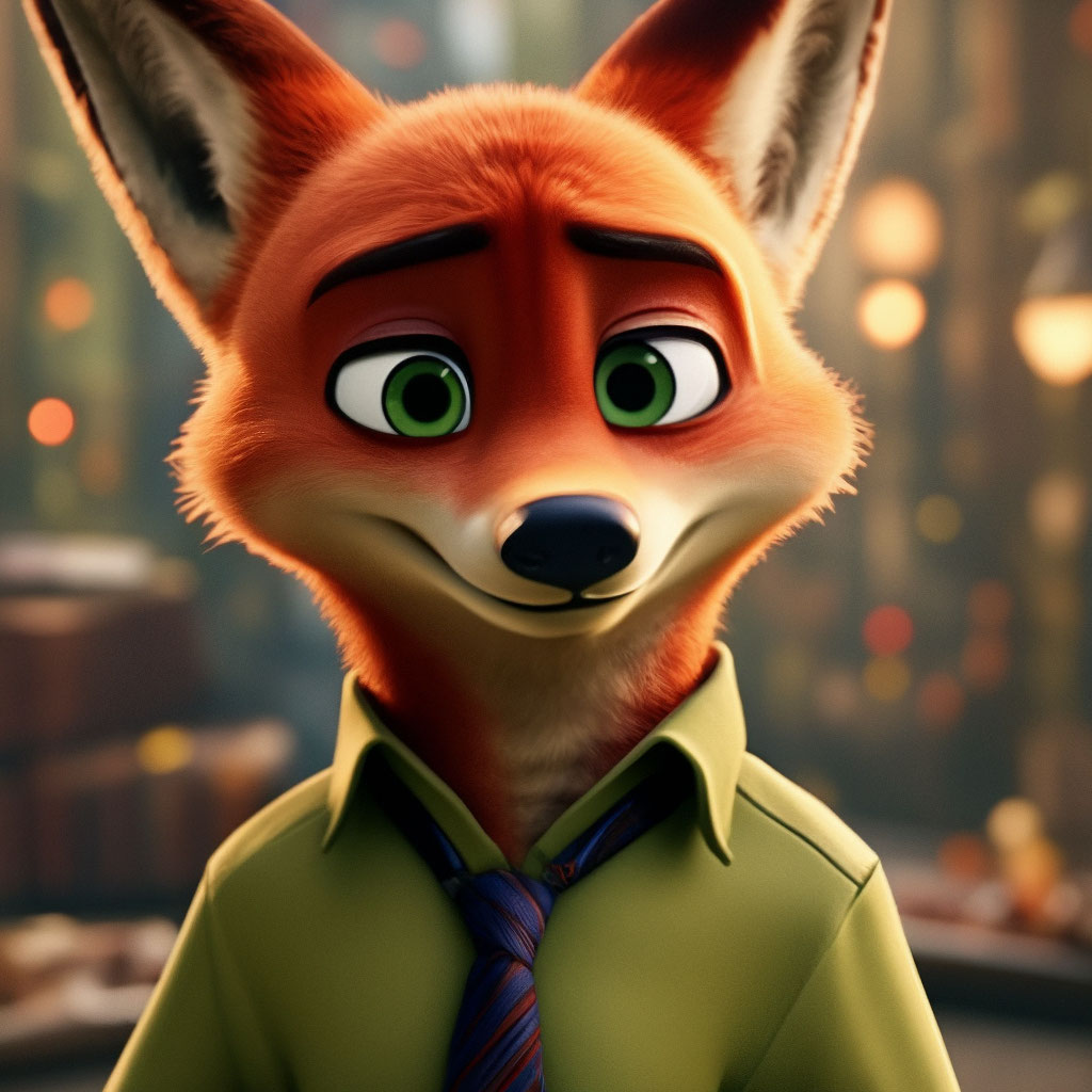 "Nick Wilde, from the cartoon "Zveropolis"" — image created in Shedevrum