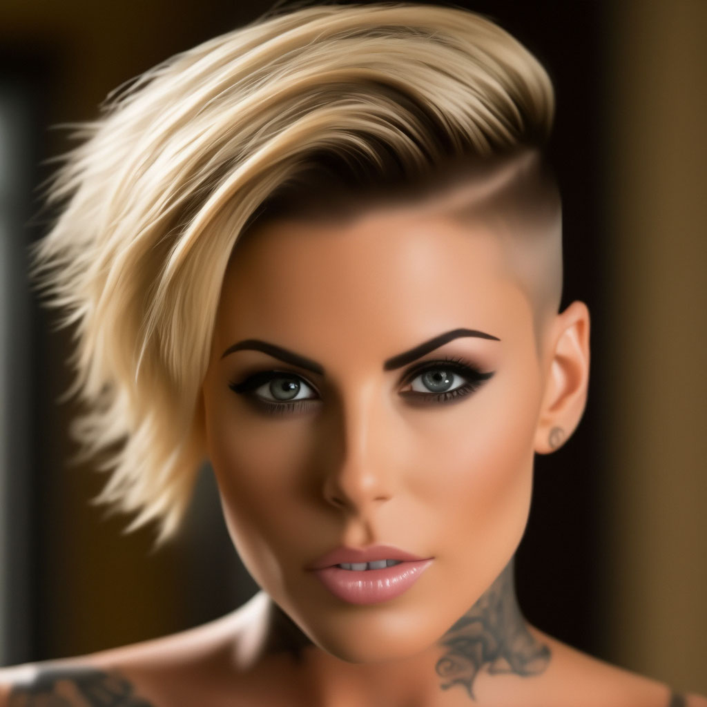 "Randy Moore with a hairstyle like Christy Mack with shaved temples ...