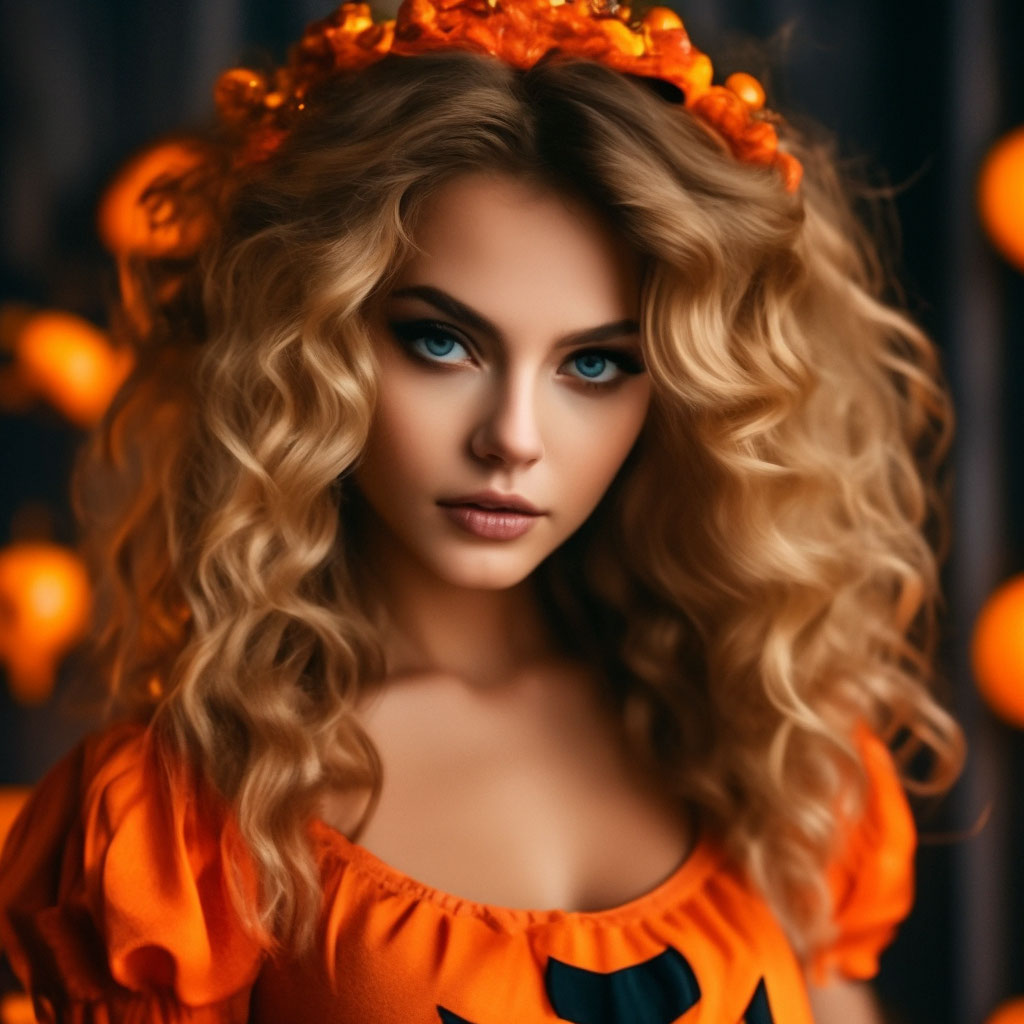 "Helovin girl,holiday girl,bright clothes, professional photo shoot ...