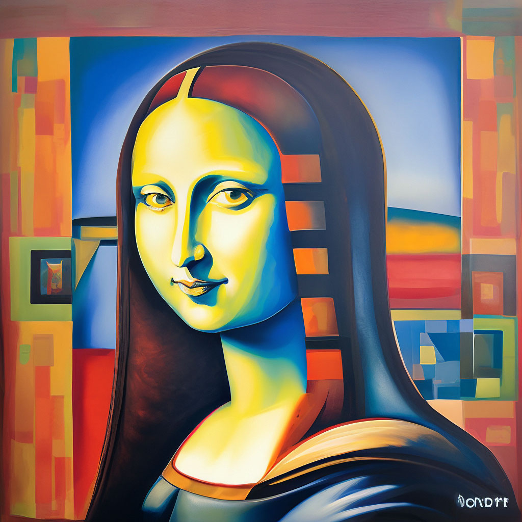 "A reproduction of the Mona Lisa in the manner of Kandinsky" — image ...