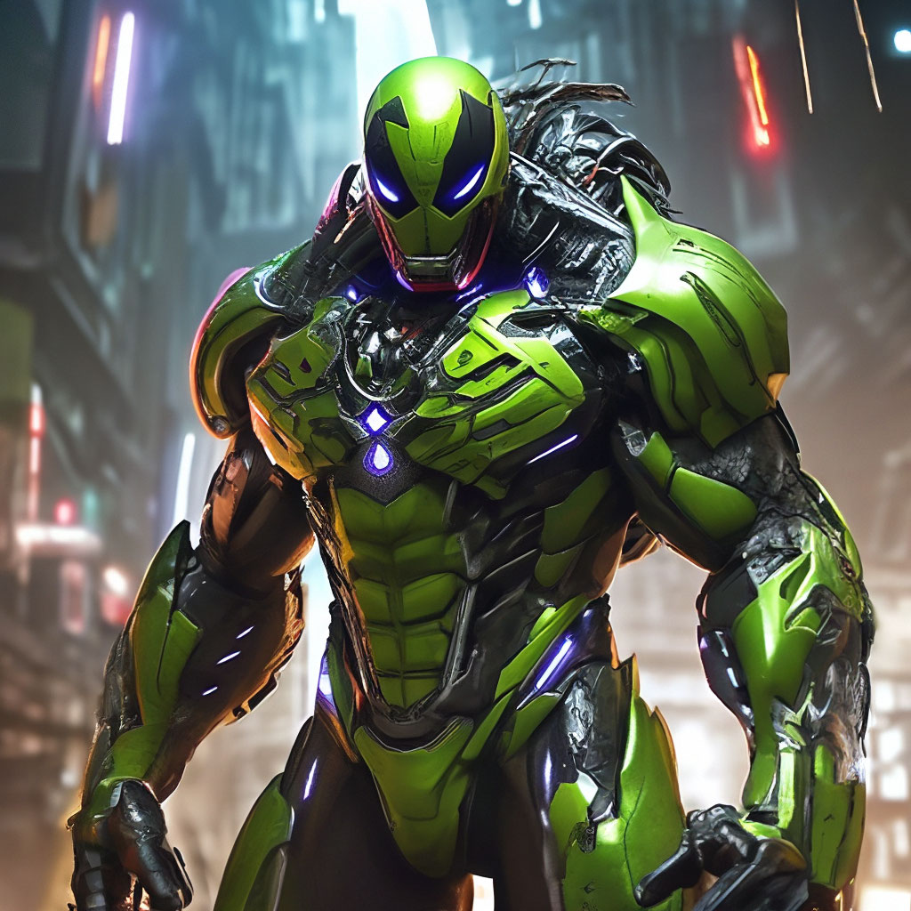 "Hulk, cyborg, venom, spider-man, futuristic armor, xenomorph ...