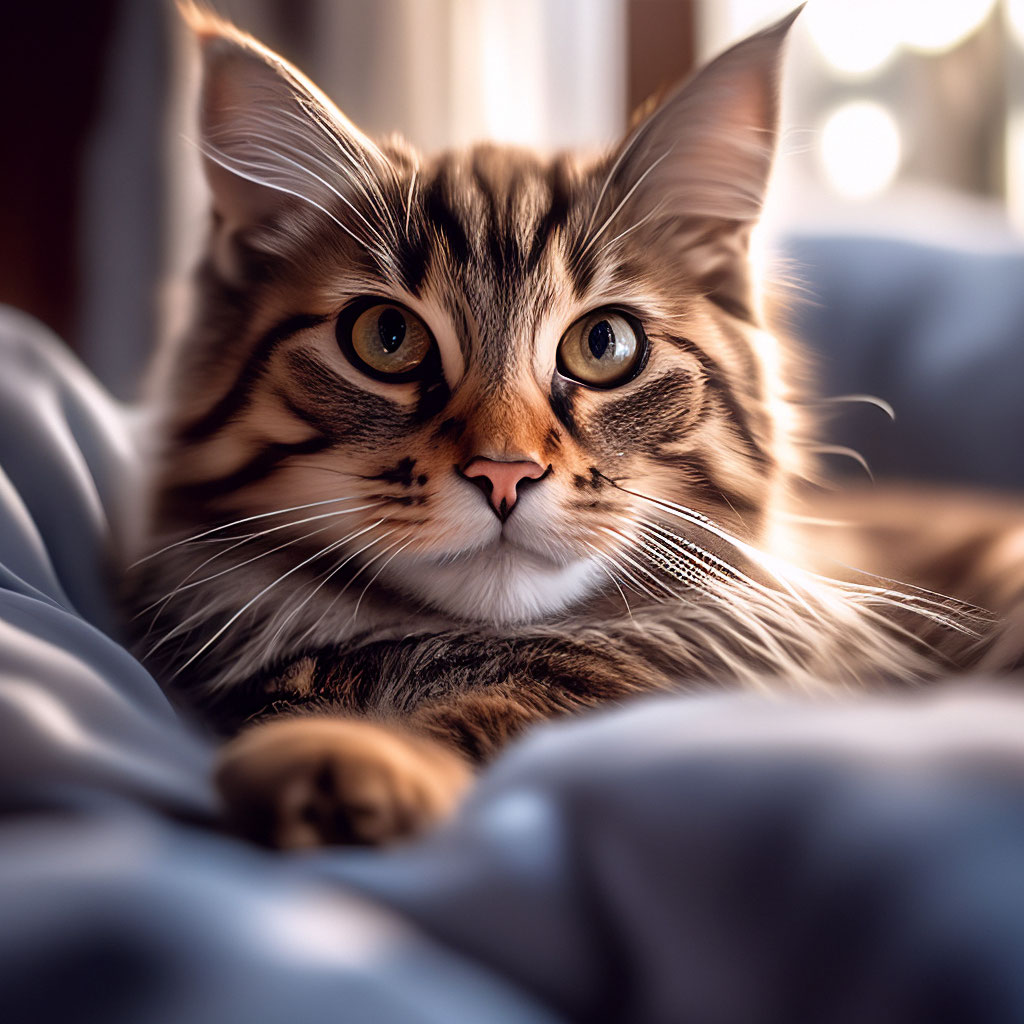 "Good morning. Hyperrealism,beautiful cat, hyper-detail, professional ...