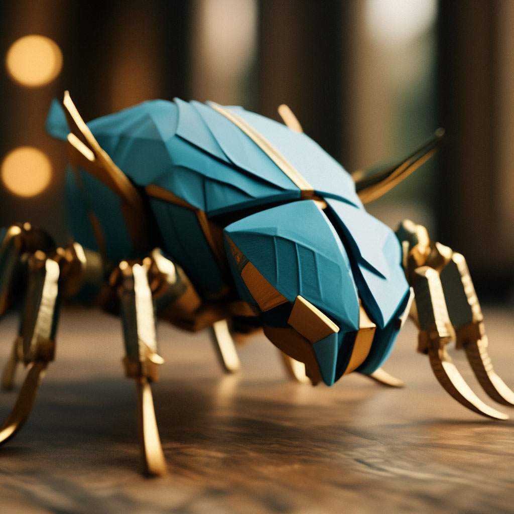 "Scarab , origami paper b" — image created in Shedevrum