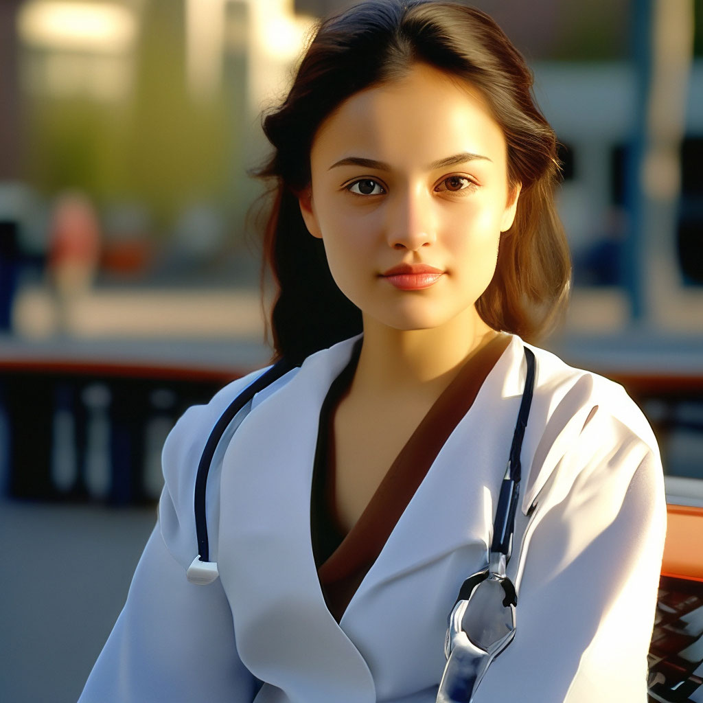 "A young Tuvinka woman, round face, brown eyes, big lips, dressed in a …" — image created in ...