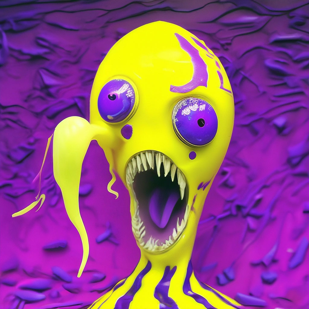 "The very long tongue of the yellow purple zebra snowman,bubblegum ...