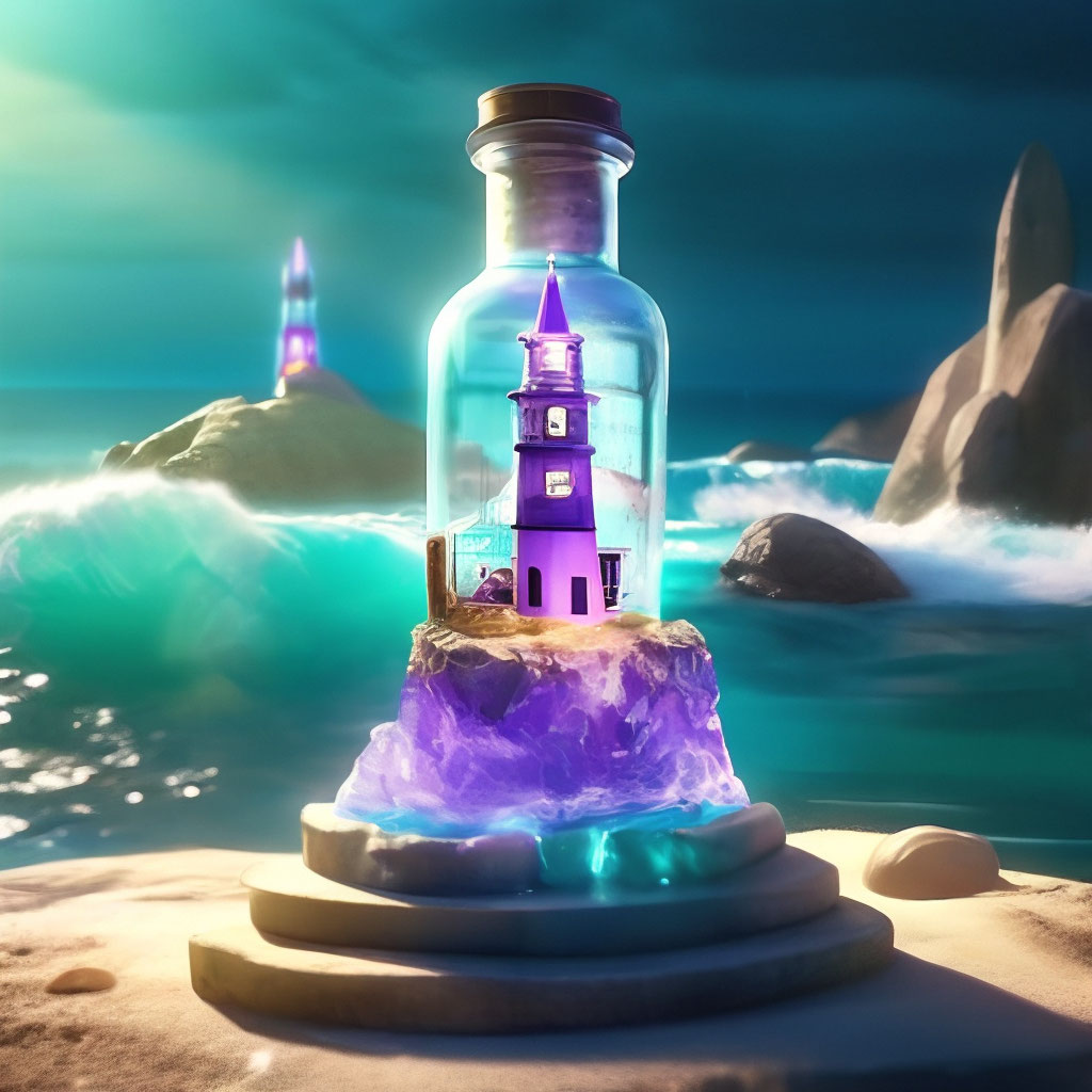 "🏖It's time to go on vacation lighthouse in a glass bottle on a pyramid ...
