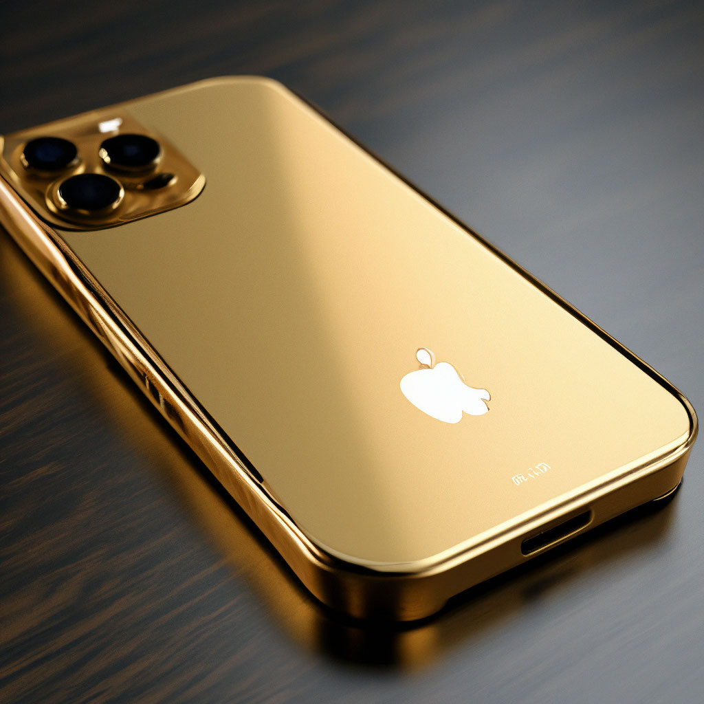 "Golden iphone 15 of the future" — image created in Shedevrum