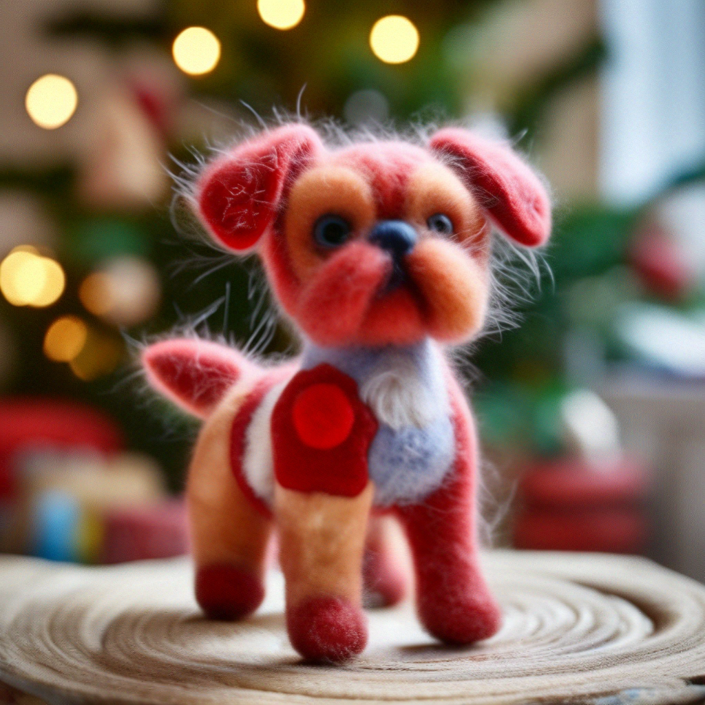 "Felting, dry felting, 3D volumetric toy, red Brussels griffin dog ...