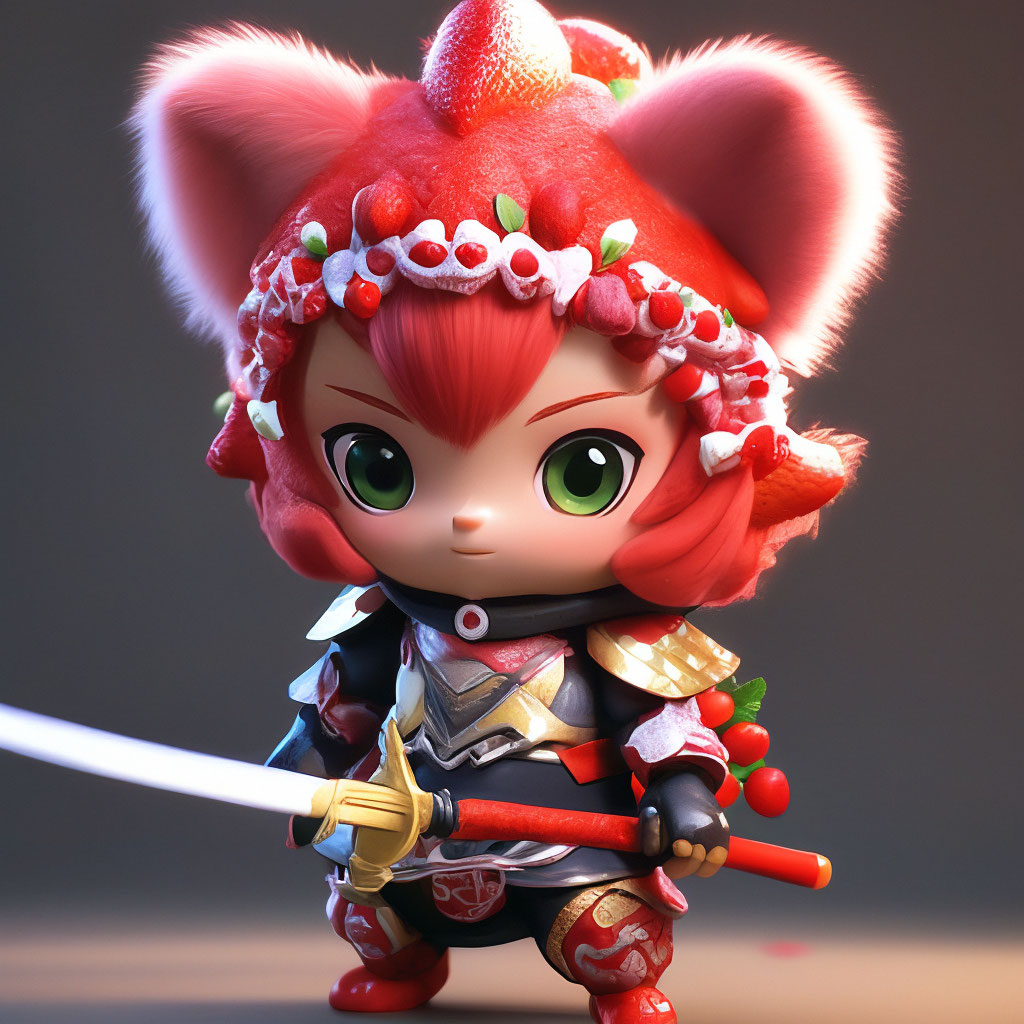 "Ultra cute anthropomorphic fluffy strawberryboy Anatoli¥, detailed ...