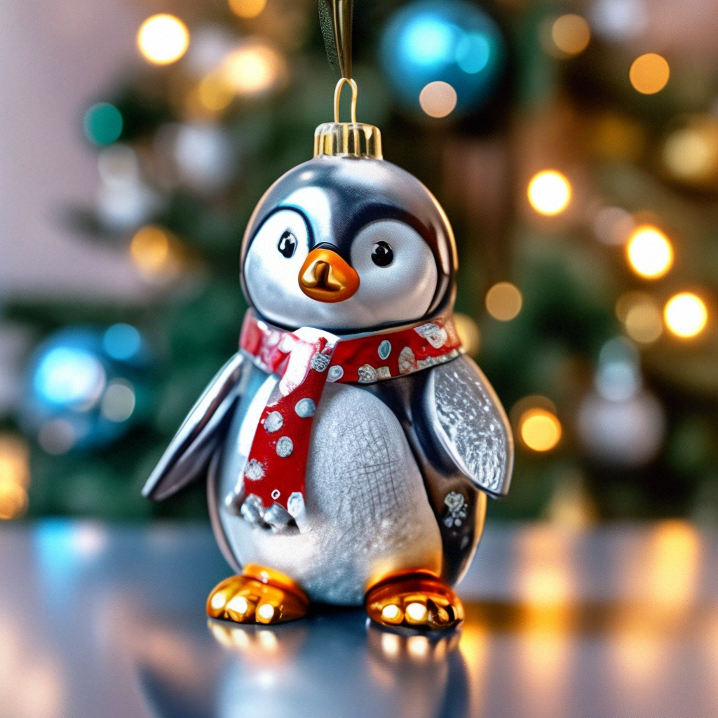 "Penguin with a cane" — image created in Shedevrum