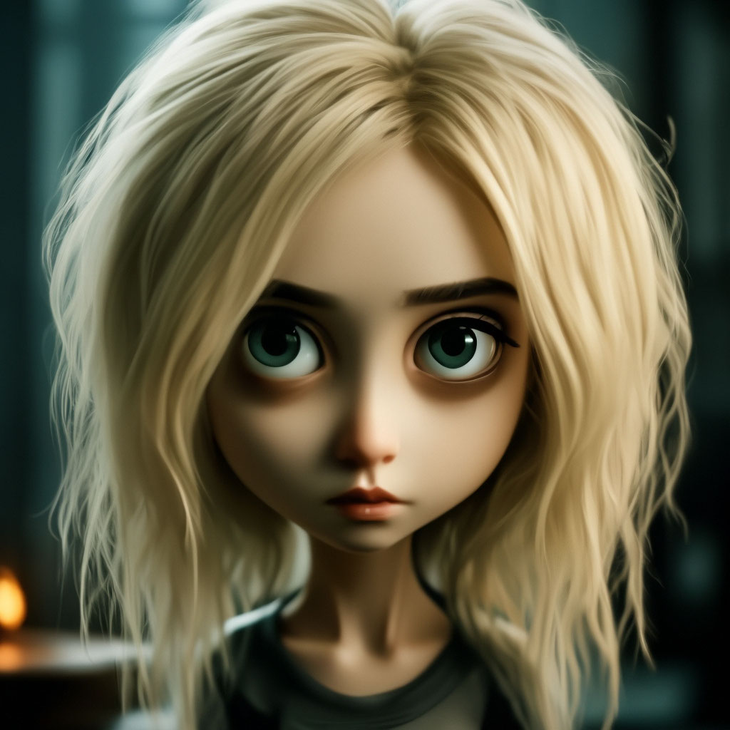 Sad Blonde Cartoon Girl