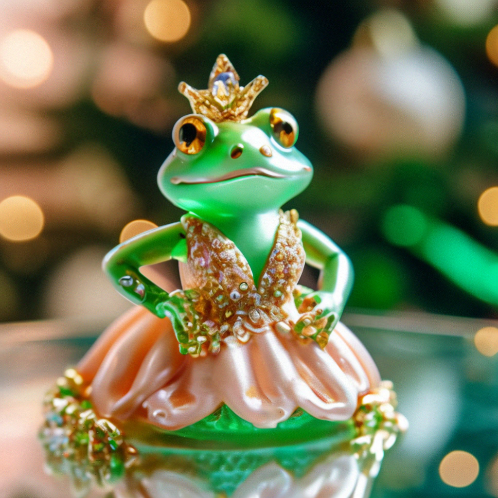 "The frog princess is green, beautiful, sophisticated, sitting on the ...
