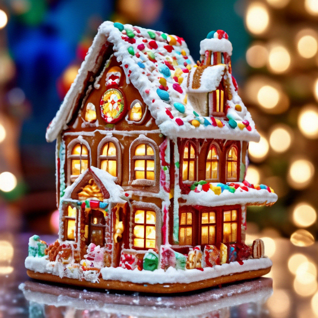 "Gingerbread Christmas house" — image created in Shedevrum