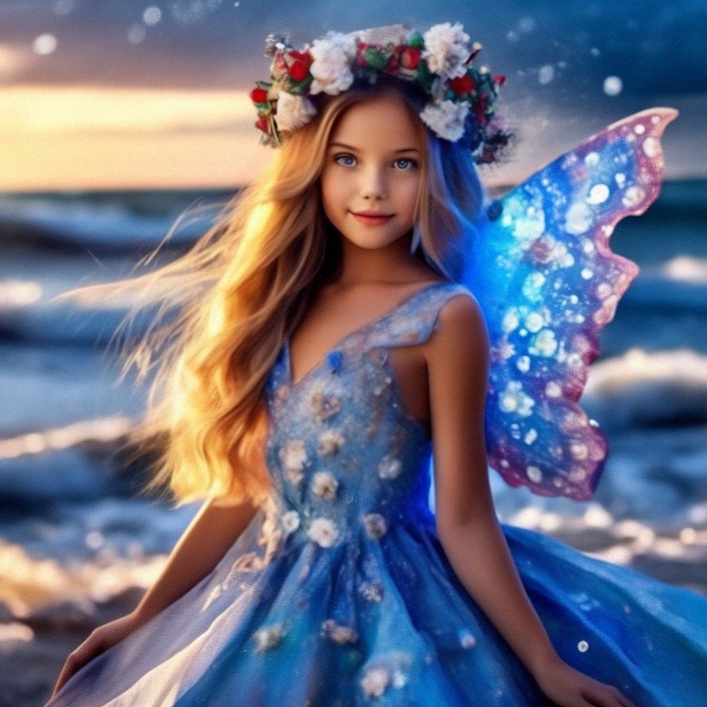 "For the soul)🌈 In the distance, a girl with long hair,in a spider silk ...