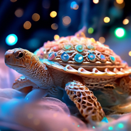«Rococo decorative composition, luminous turtle, complementary harmony ...