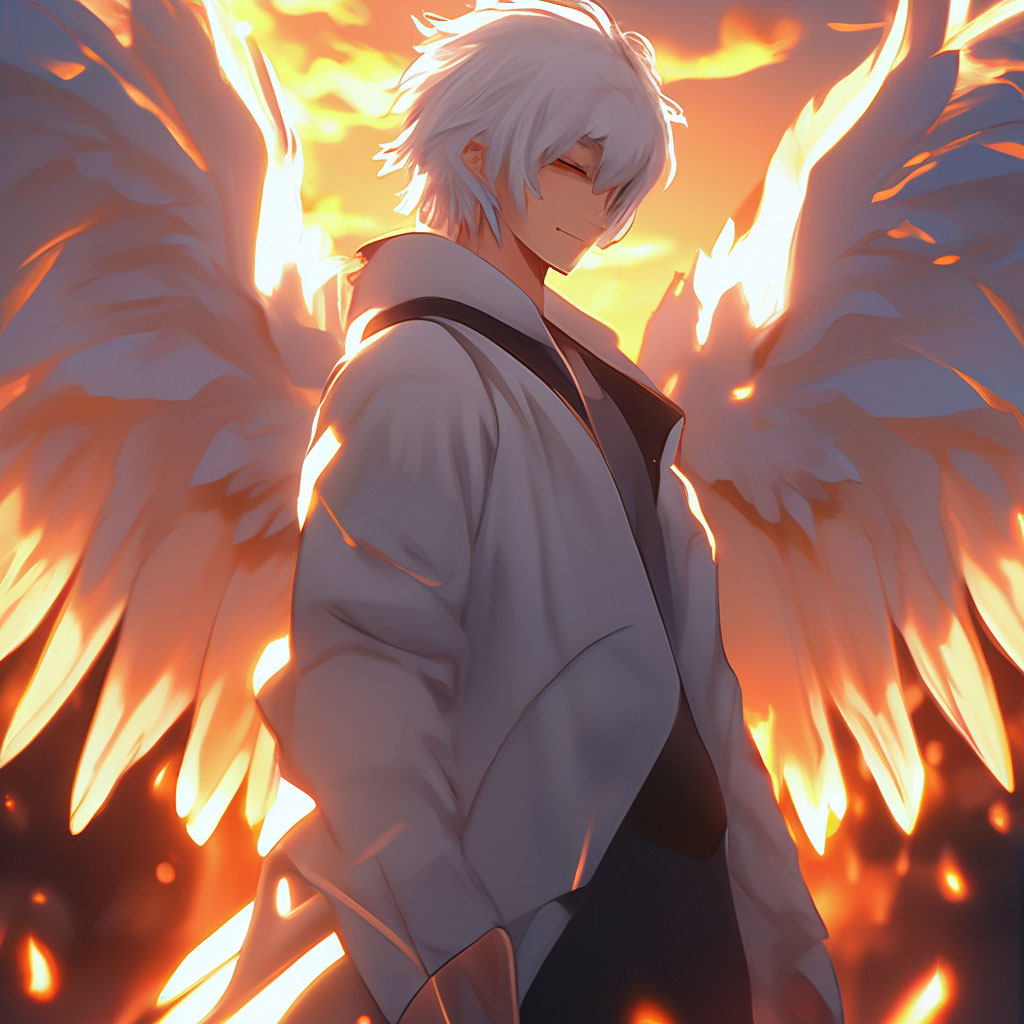 Chico Anime Angel De Fuego