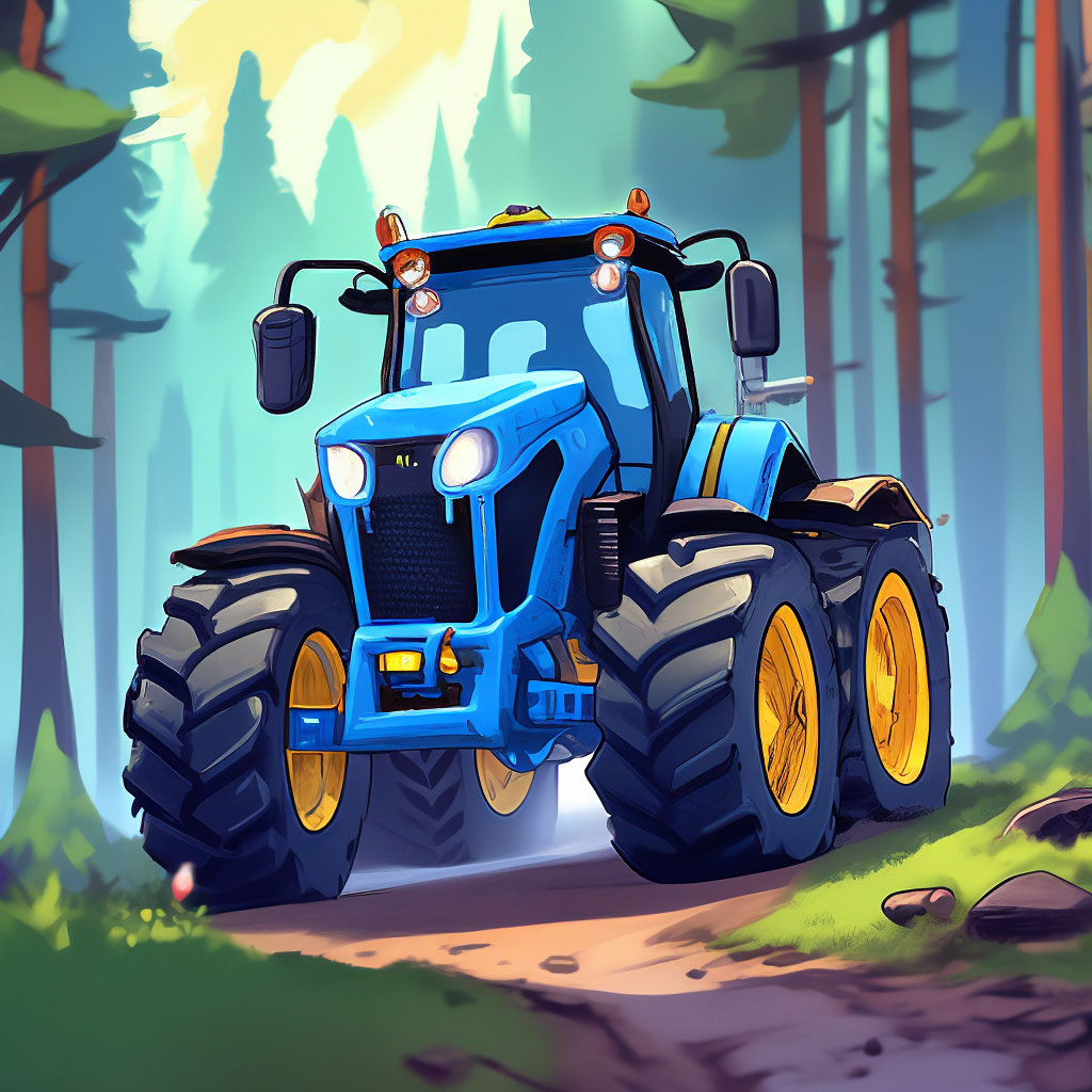 Cartoon Tractor Farm Tractor Icon Cartoon Vector Illustration