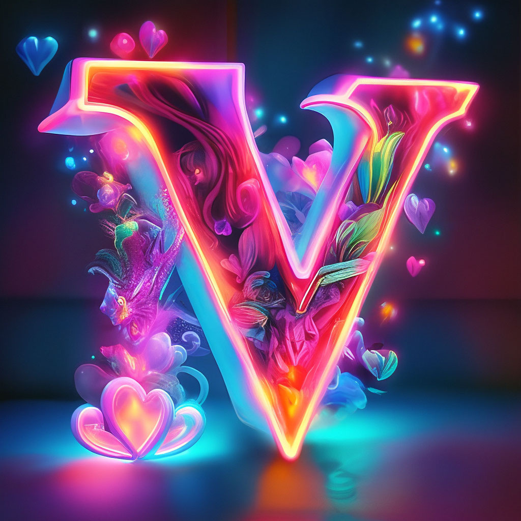 Alphabet V In Heart Wallpapers