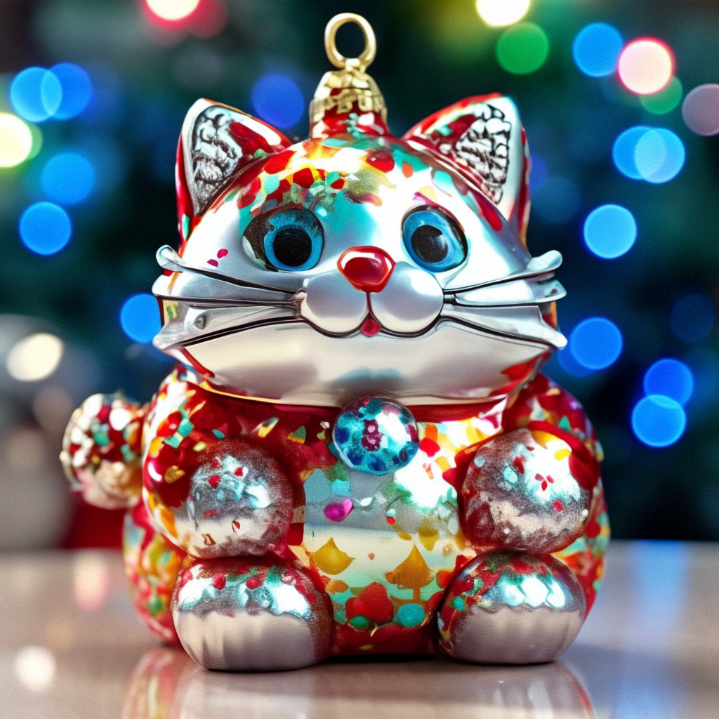 "Fat santa cat" — image created in Shedevrum