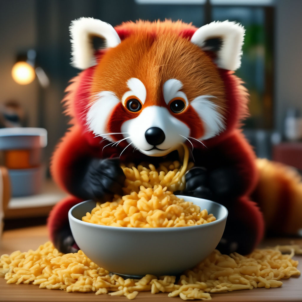 Red Panda Eating Sushi
