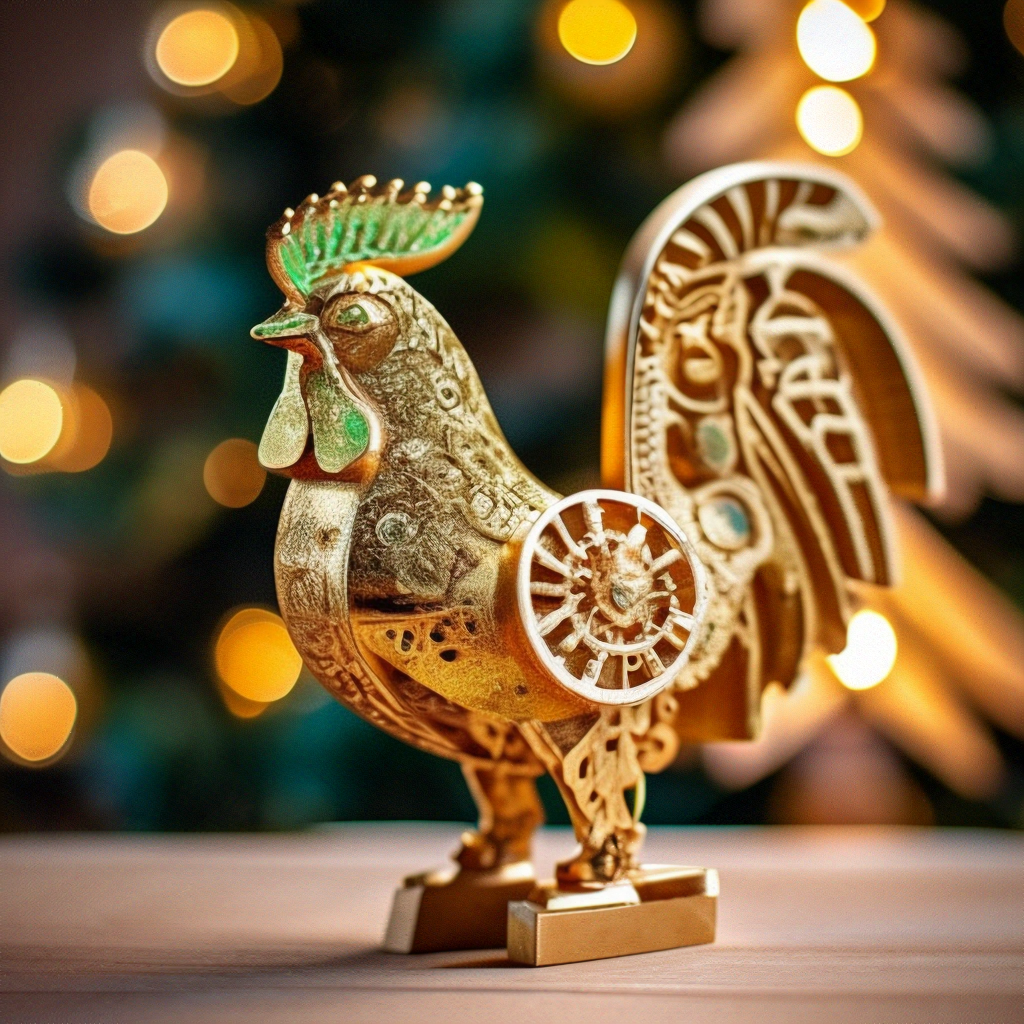 "Golden cockerel mechanics" — image created in Shedevrum