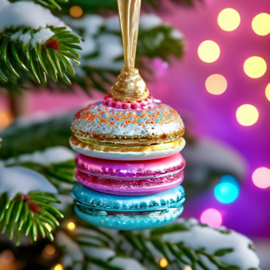 "Macaroons 😋 A beautiful Christmas tree toy realistic 5d macaroon ...