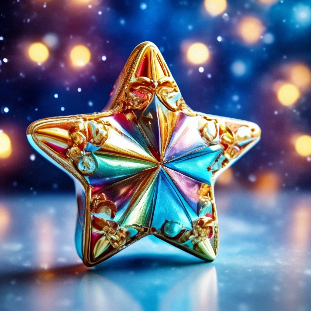"Super cool toy in the form of a star on the background of space ...