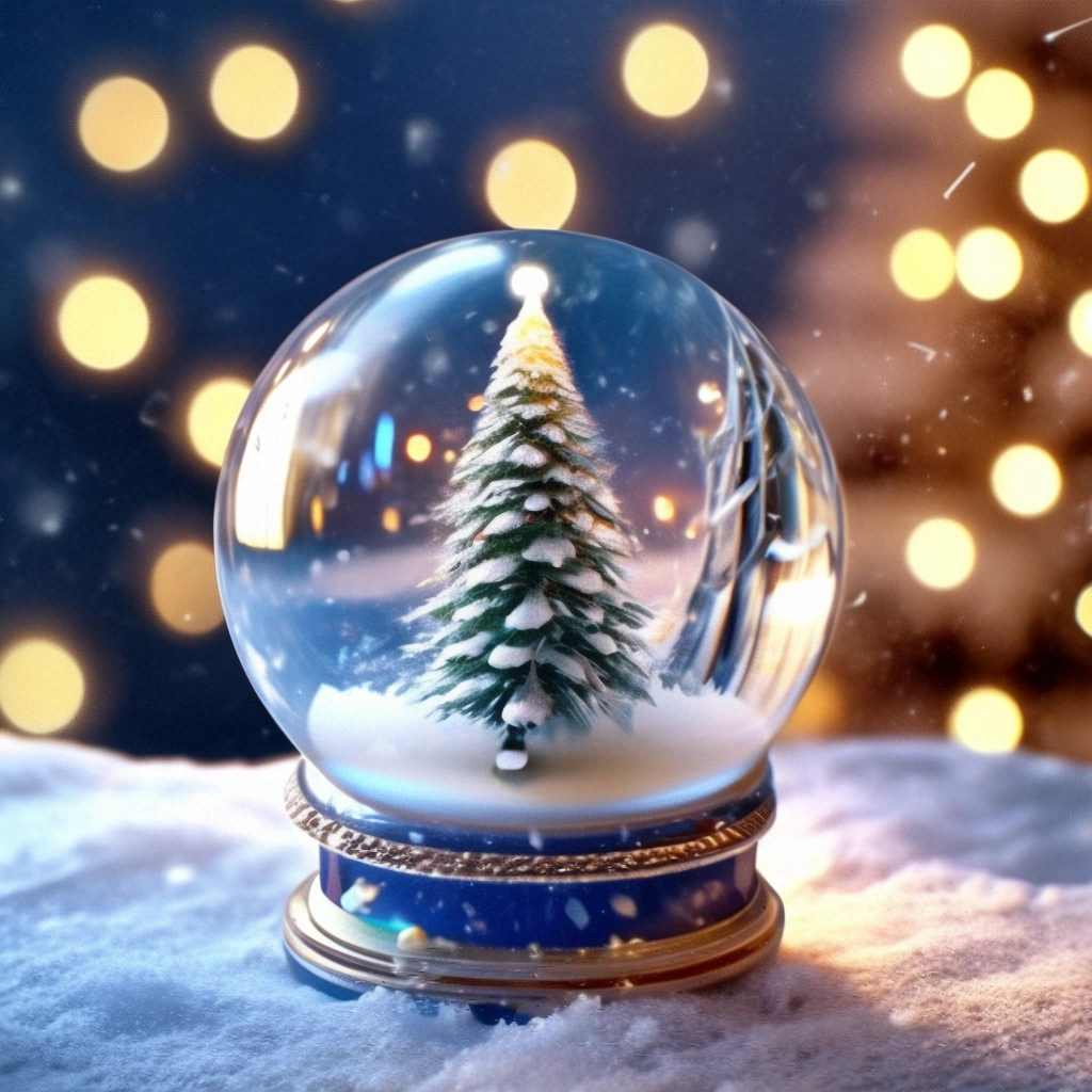 "Magic crystal ball,3D,very realistic,white haze,snow,frost,frosty ...