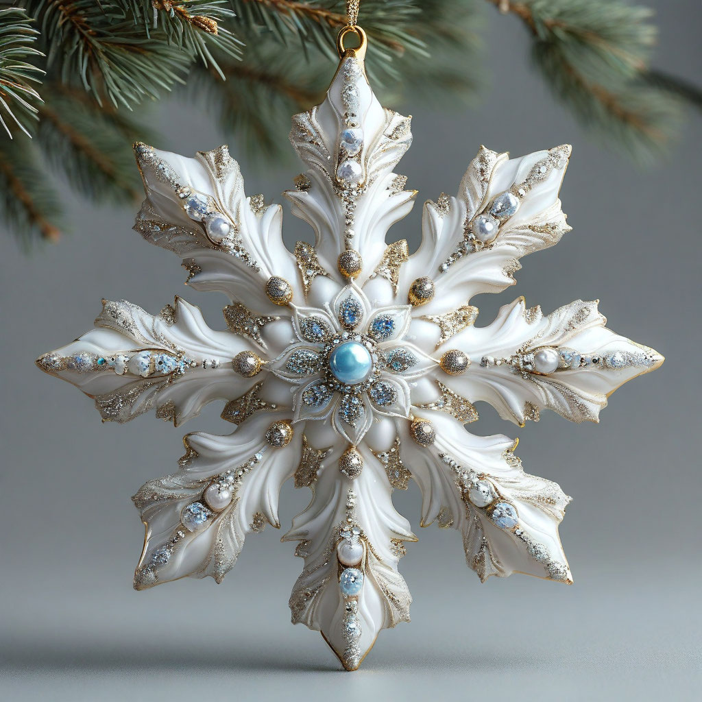 "Professional photo! White on white!A light-white, eight-pointed, soft ...