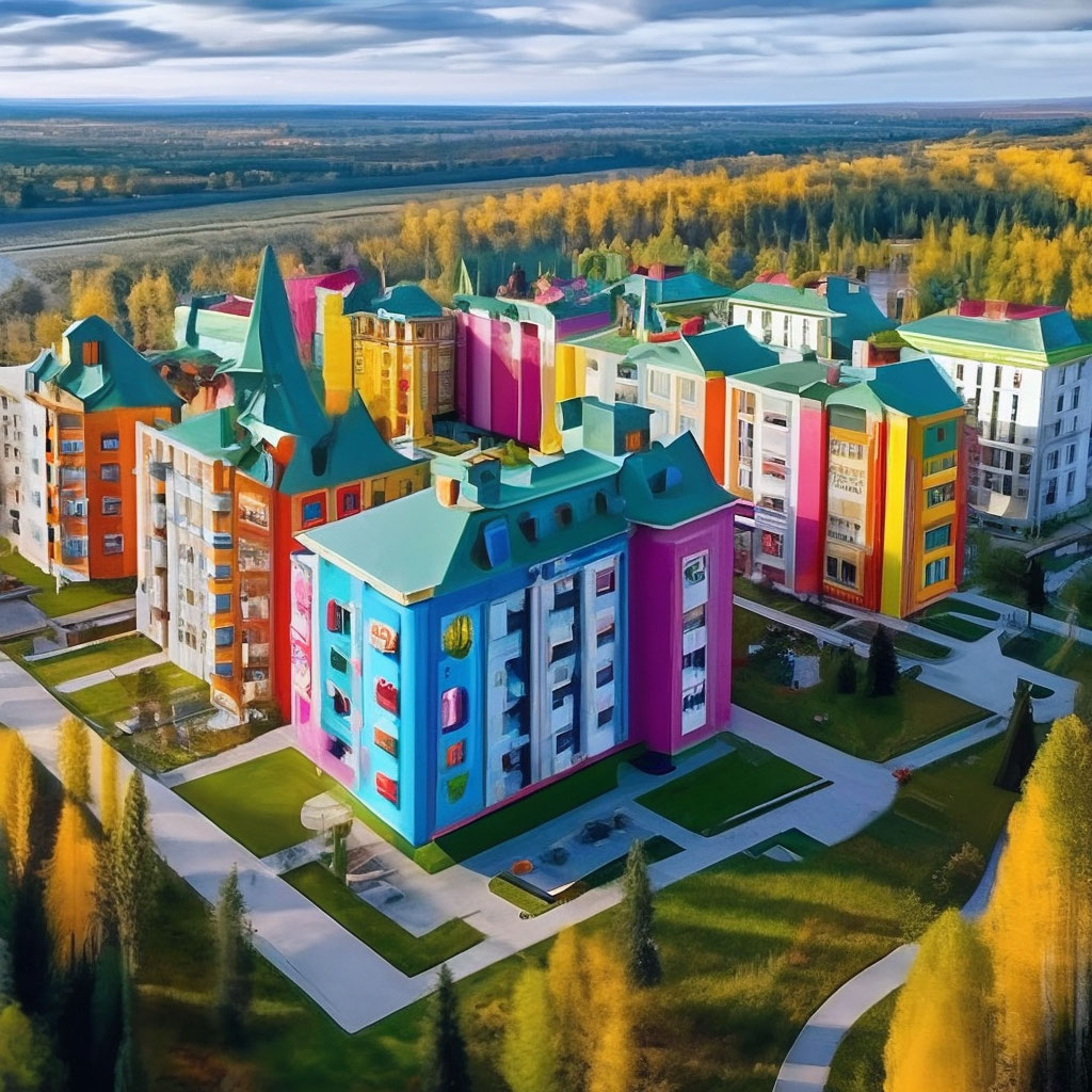 "Complex of architectural residential buildings, northern Urals, urbun ...