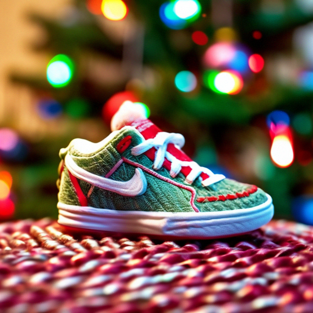 "Nike sneakers in the form of knitted" — image created in Shedevrum