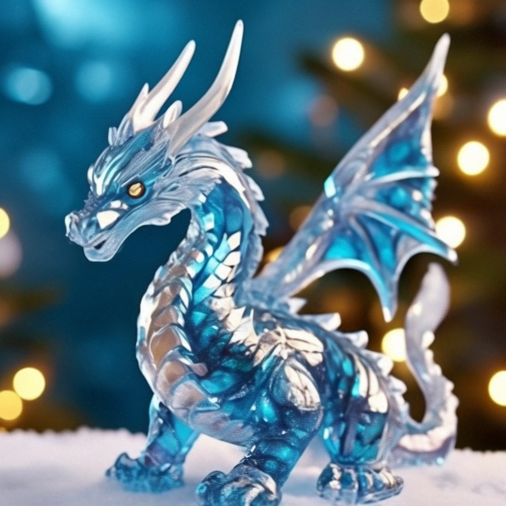 "Ice dragon Figure 3D" — image created in Shedevrum