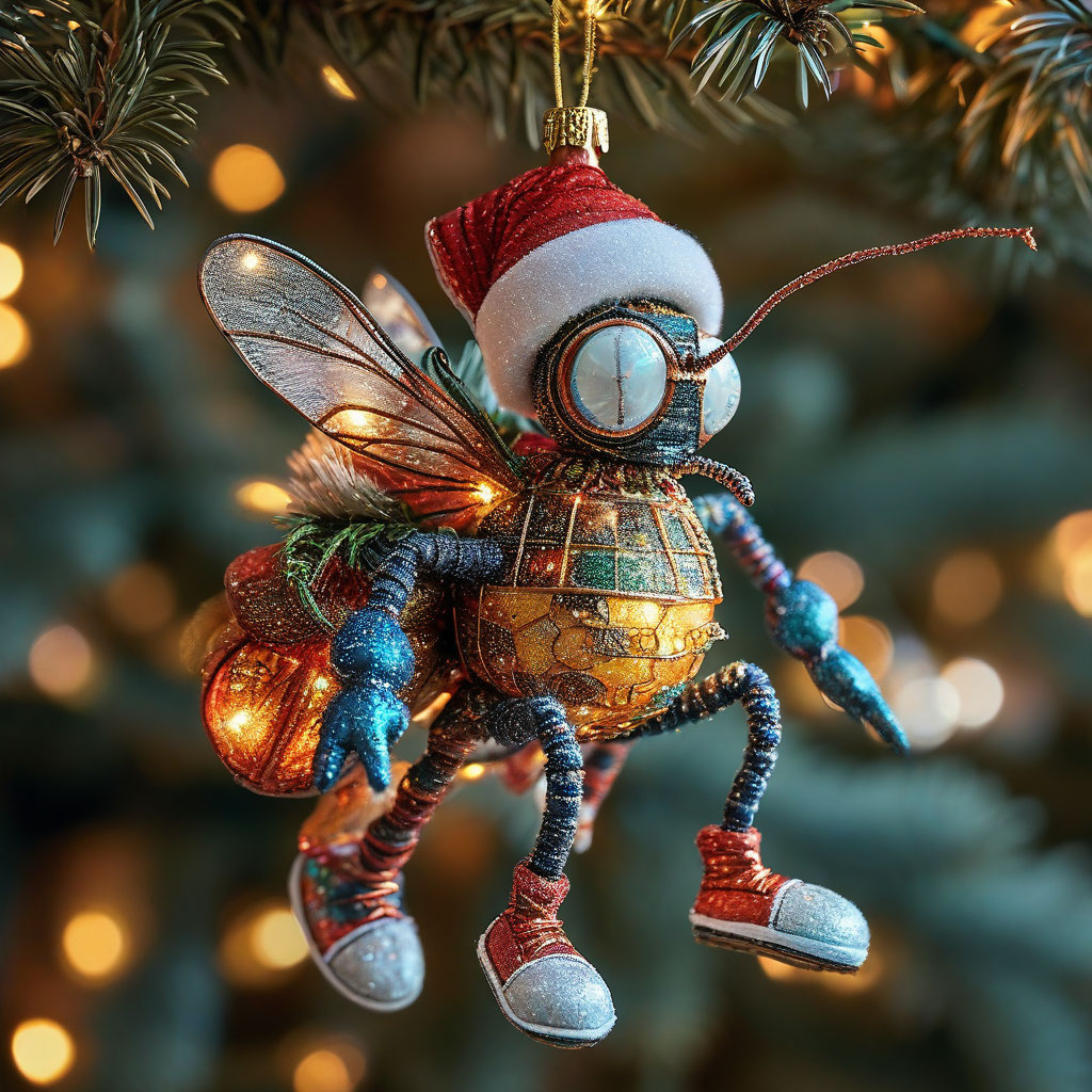 "A toy in the form of a mosquito. This mosquito is in a parachute jump ...