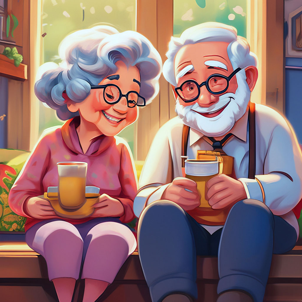 Grandma And Grandpa Cartoon