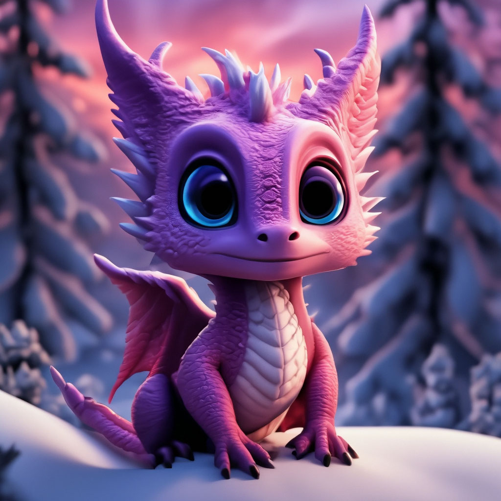 "A beautiful pink cute little dragon …" — image created in Shedevrum