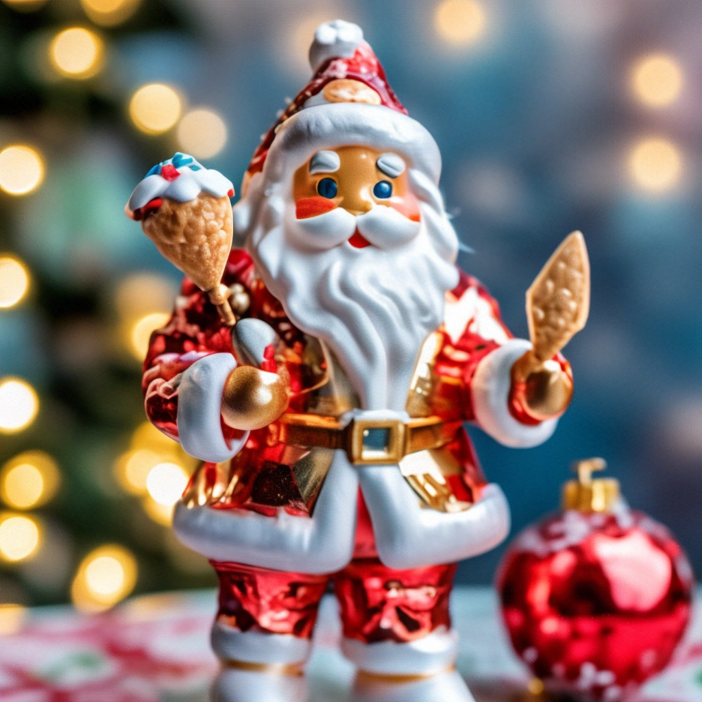 "Santa Claus with ice cream" — image created in Shedevrum